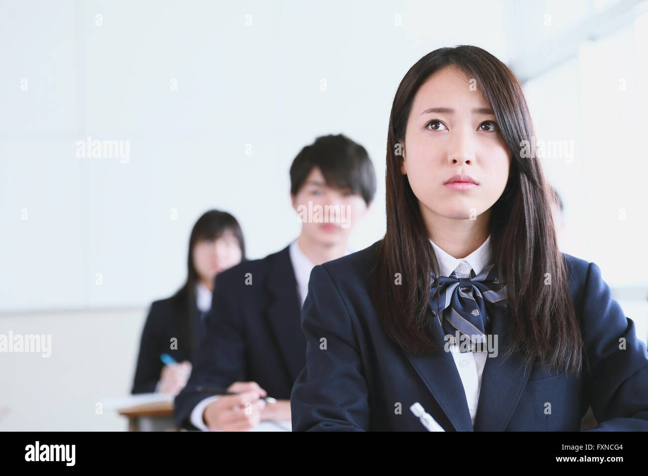 Japanese high-school students during a lesson Stock Photo - Alamy