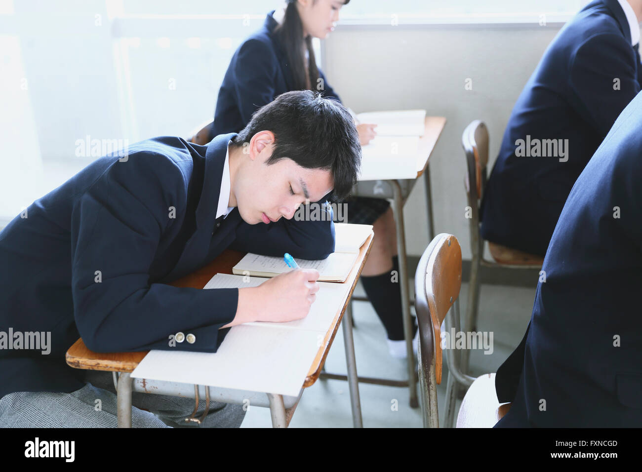 Japanese high-school students during a lesson Stock Photo - Alamy