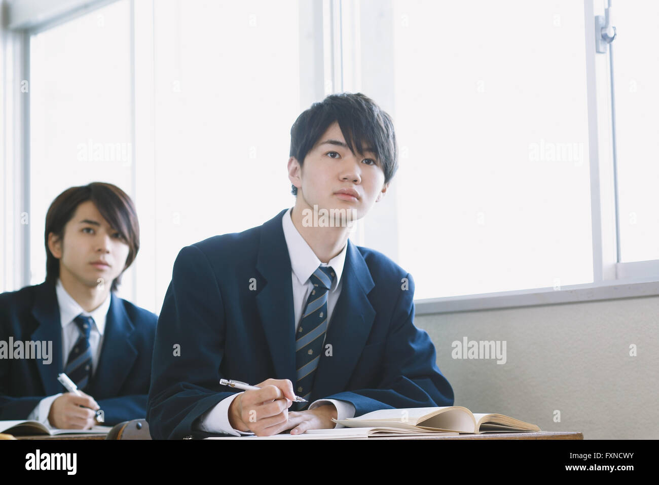 Japanese high-school students during a lesson Stock Photo - Alamy