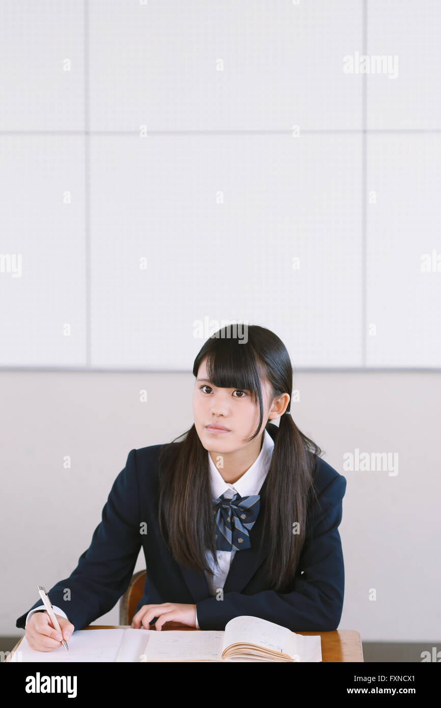 Japanese high-school student during a lesson Stock Photo - Alamy