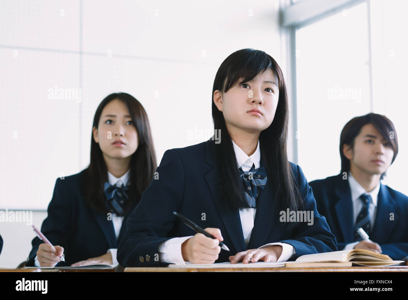 Japanese high-school students during a lesson Stock Photo - Alamy