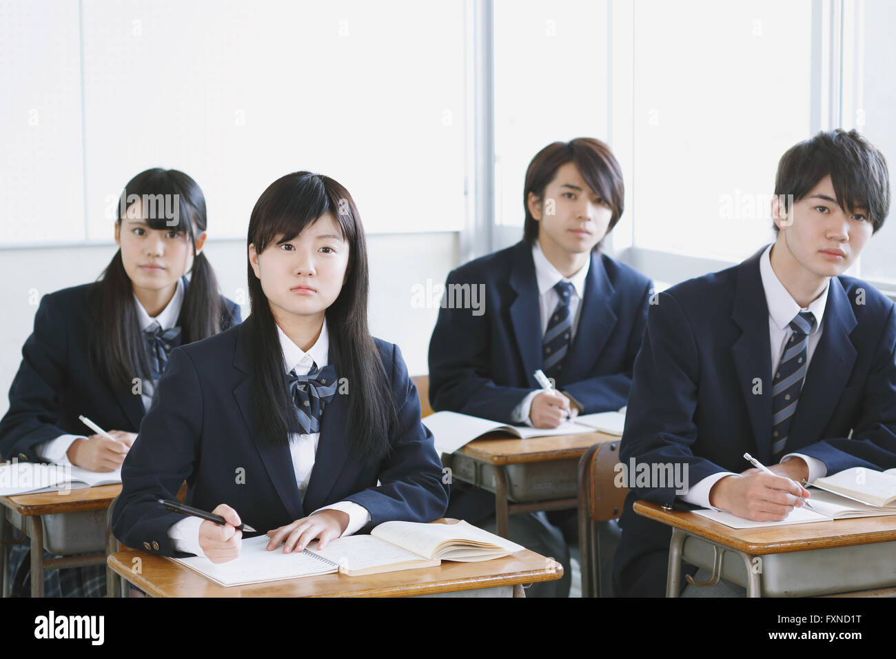 Japanese high-school students during a lesson Stock Photo - Alamy