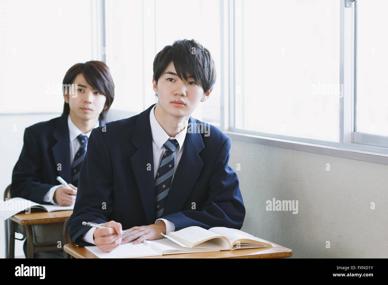 Japanese high-school students during a lesson Stock Photo - Alamy