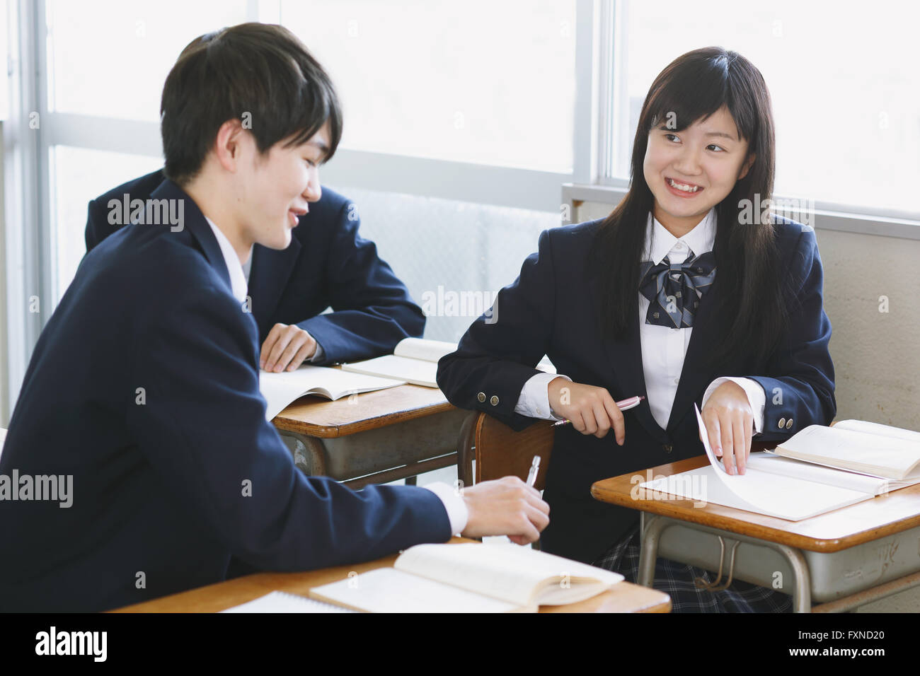 Japanese high-school students during a lesson Stock Photo - Alamy
