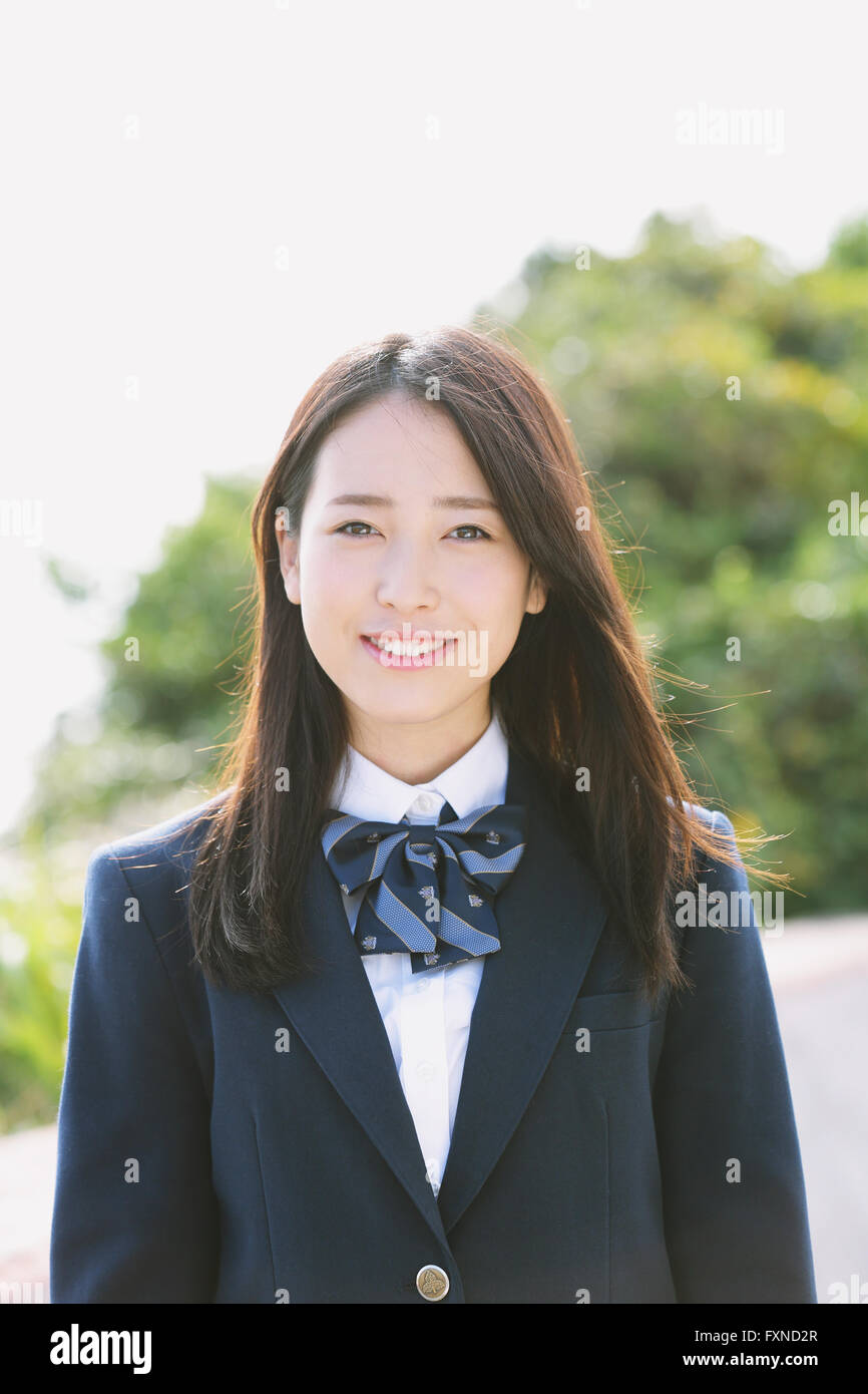 Japanese high-school student portrait Stock Photo - Alamy