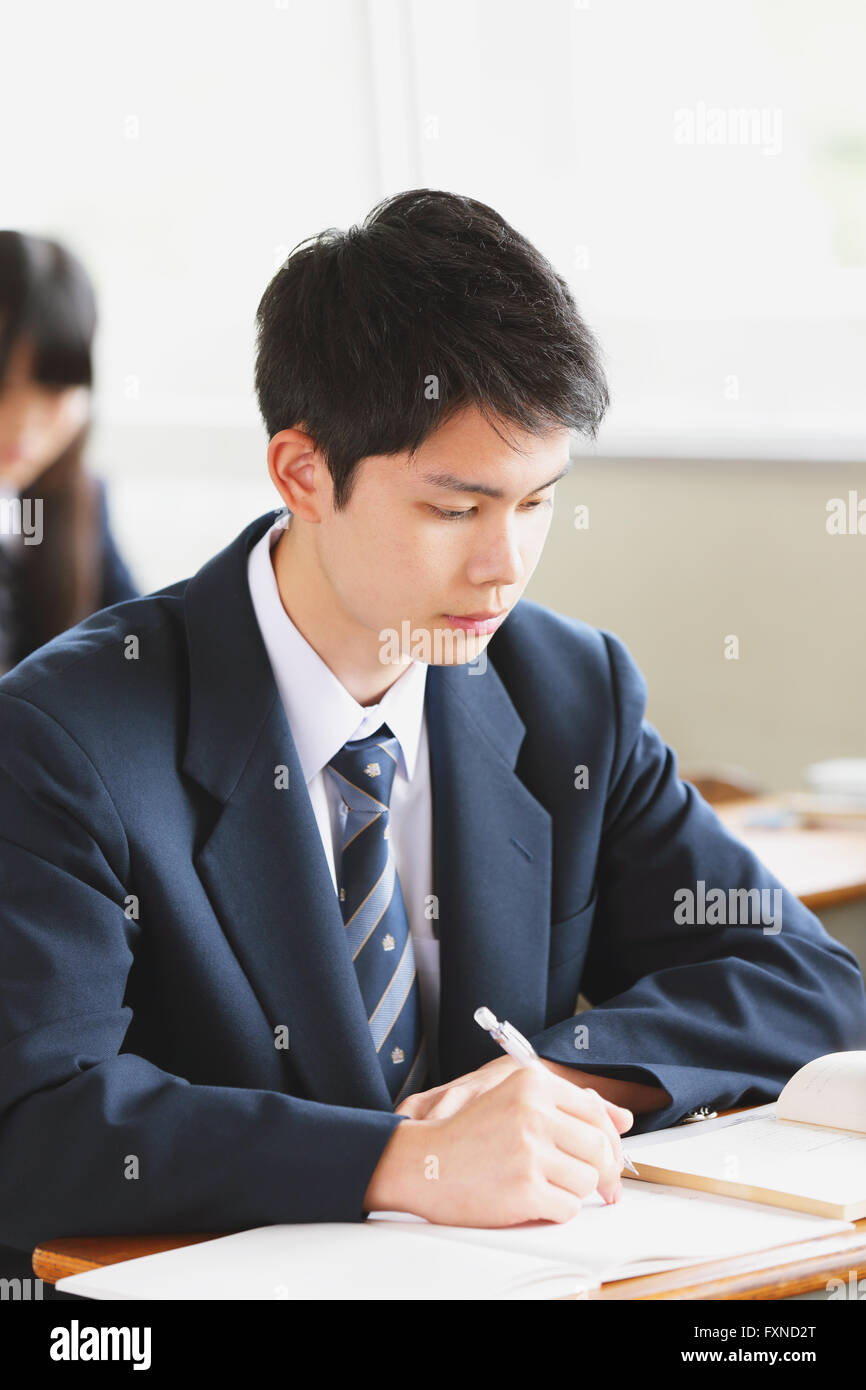 Japanese high-school student during a lesson Stock Photo - Alamy