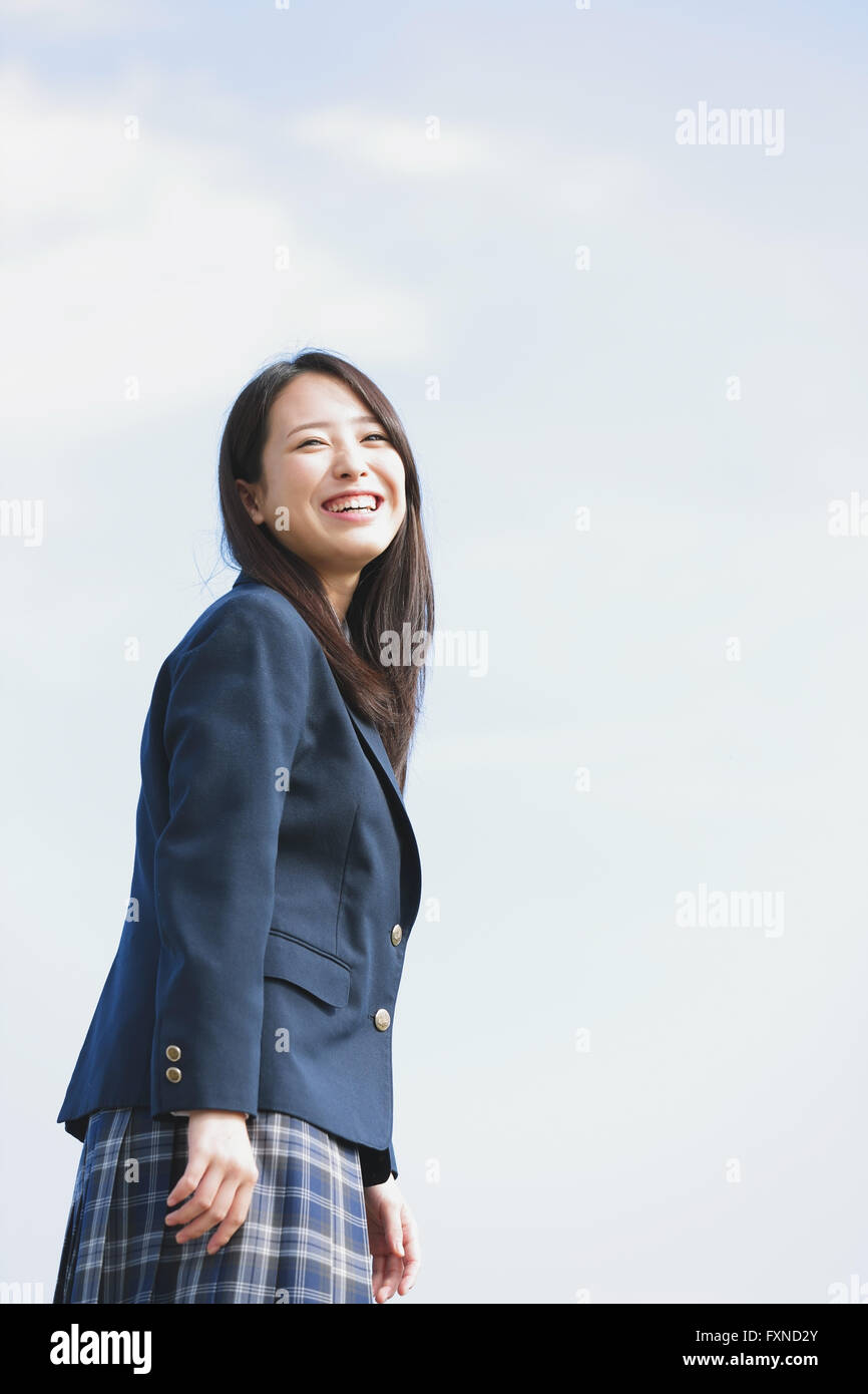 Japanese high-school student portrait Stock Photo - Alamy