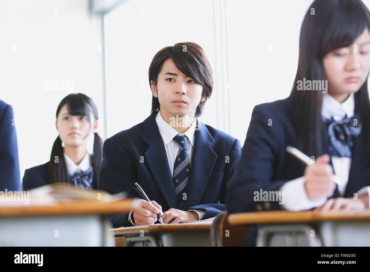 Japanese high-school students during a lesson Stock Photo - Alamy