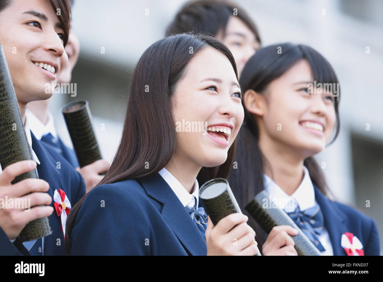 Japanese high school graduation ceremony Stock Photo - Alamy