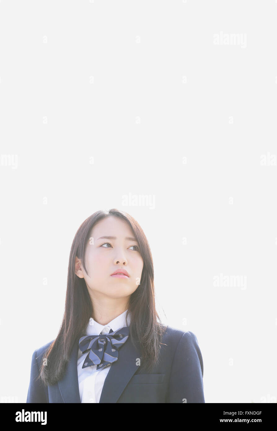 Japanese high-school student portrait Stock Photo - Alamy