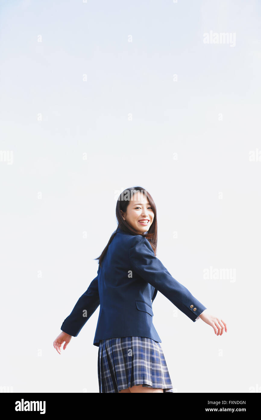 Japanese high-school student portrait Stock Photo - Alamy