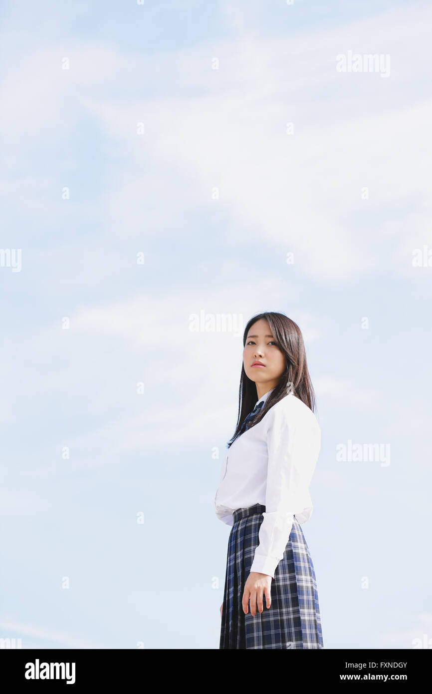 Japanese high-school student portrait Stock Photo - Alamy