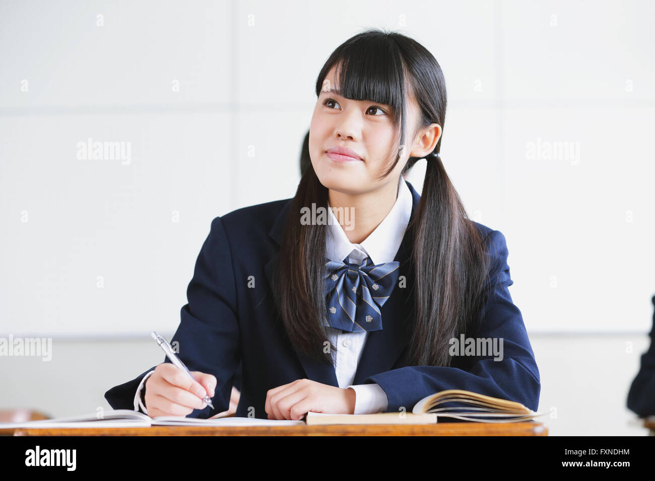 Japanese high-school student during a lesson Stock Photo - Alamy