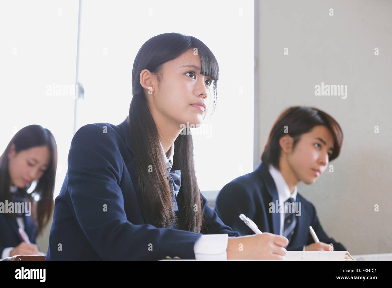 Japanese high-school students during a lesson Stock Photo - Alamy