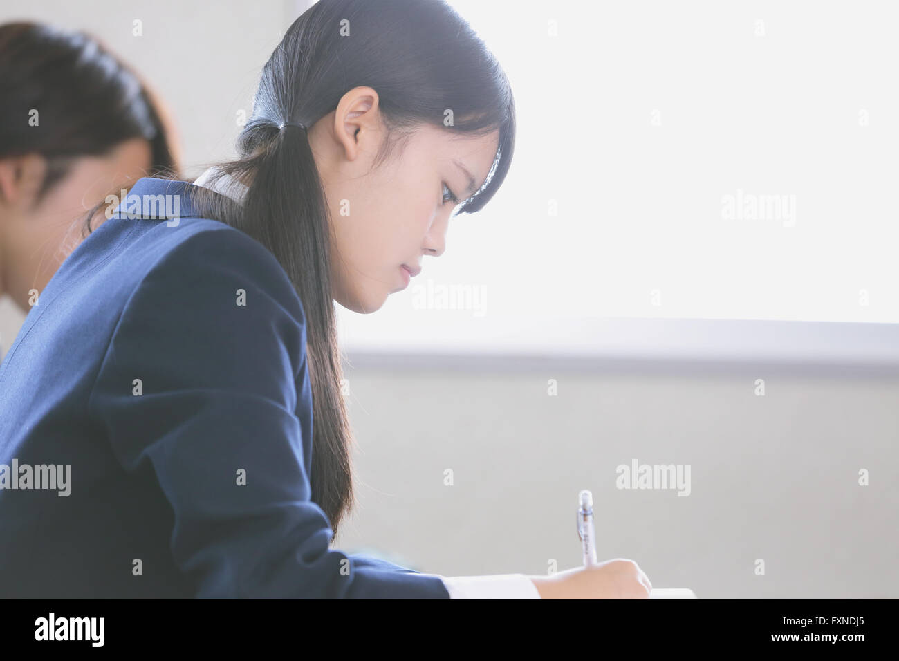 Japanese high-school student during a lesson Stock Photo - Alamy