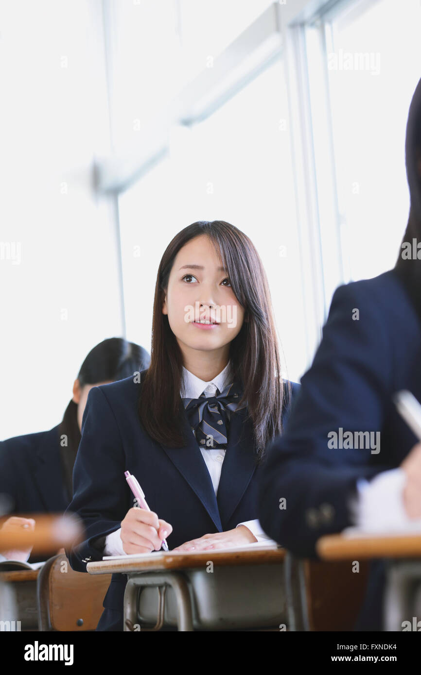 Japanese high-school students during a lesson Stock Photo - Alamy