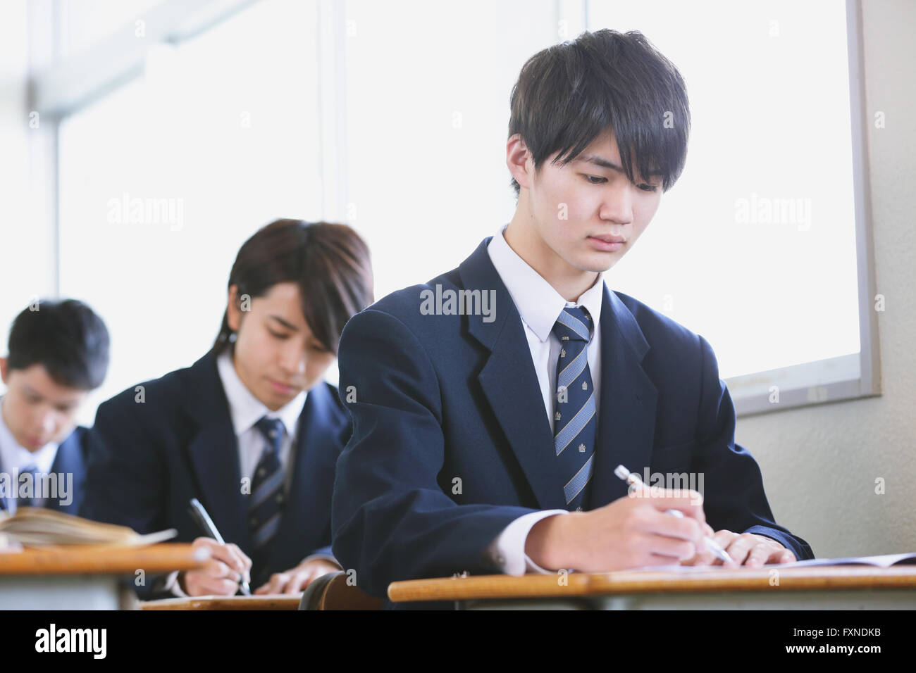 Japanese high-school students during a lesson Stock Photo - Alamy