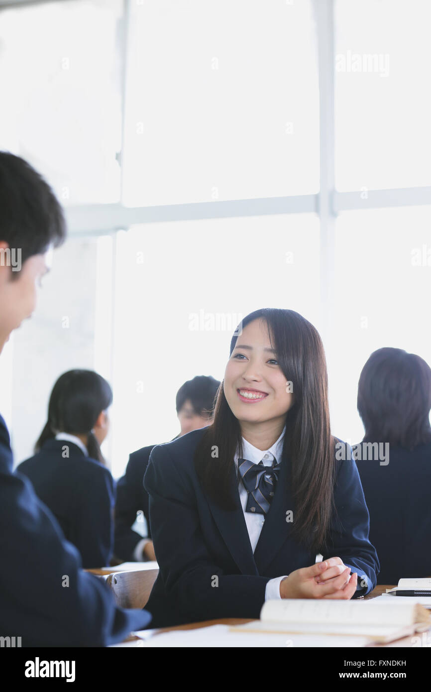 Japanese high-school students during a lesson Stock Photo - Alamy