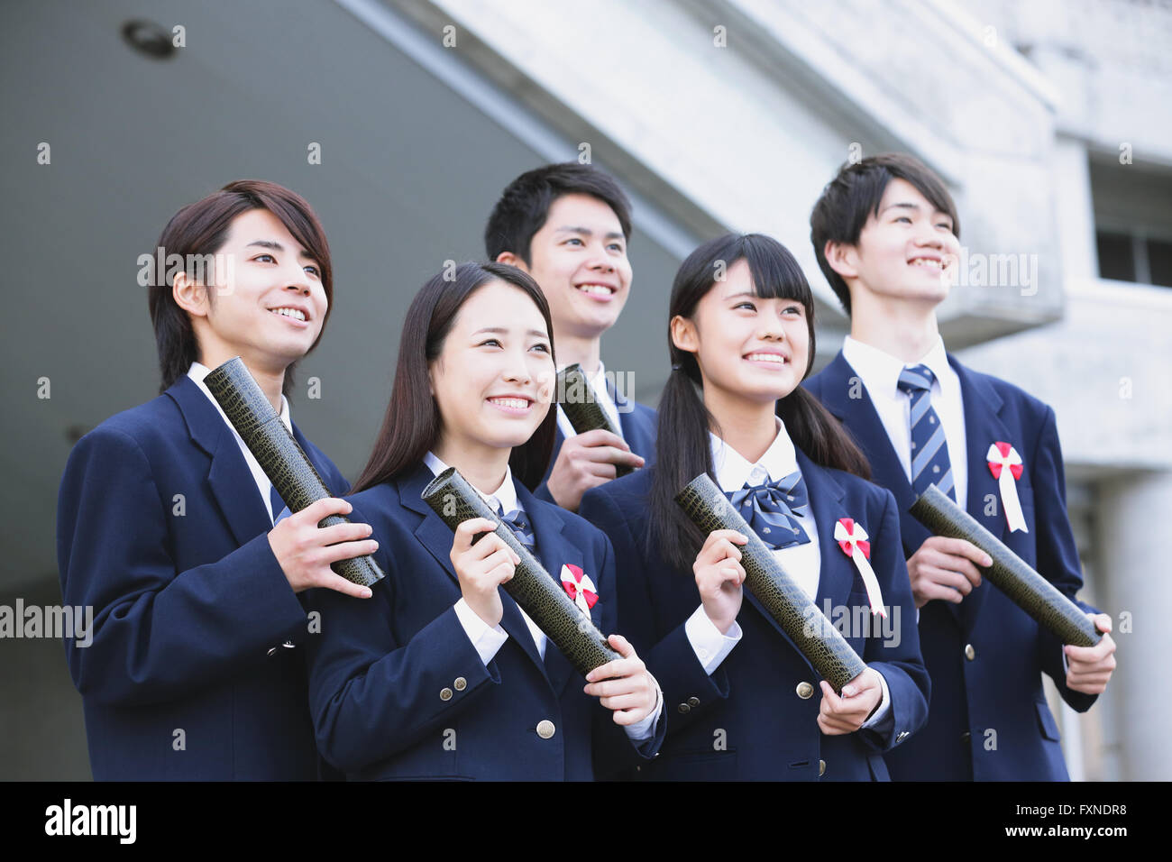 Japanese high school graduation ceremony Stock Photo - Alamy