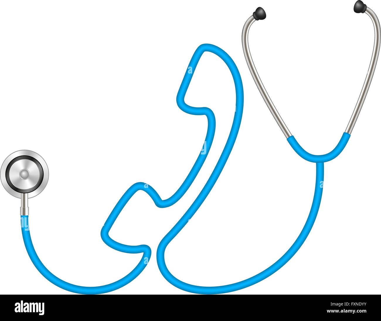 Stethoscope in shape of telephone in blue design Stock Vector Image ...