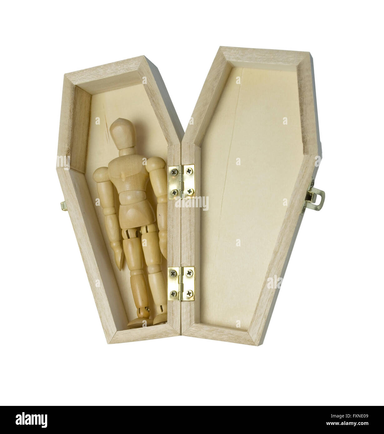 Person laying in a coffin - path included Stock Photo - Alamy