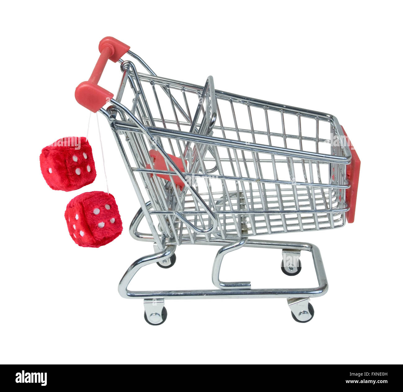 Shopping Cart with Fuzzy Dice Hanging from Handle - path included Stock ... Shopping Cart with Fuzzy Dice Hanging from Handle - path included Stock ...