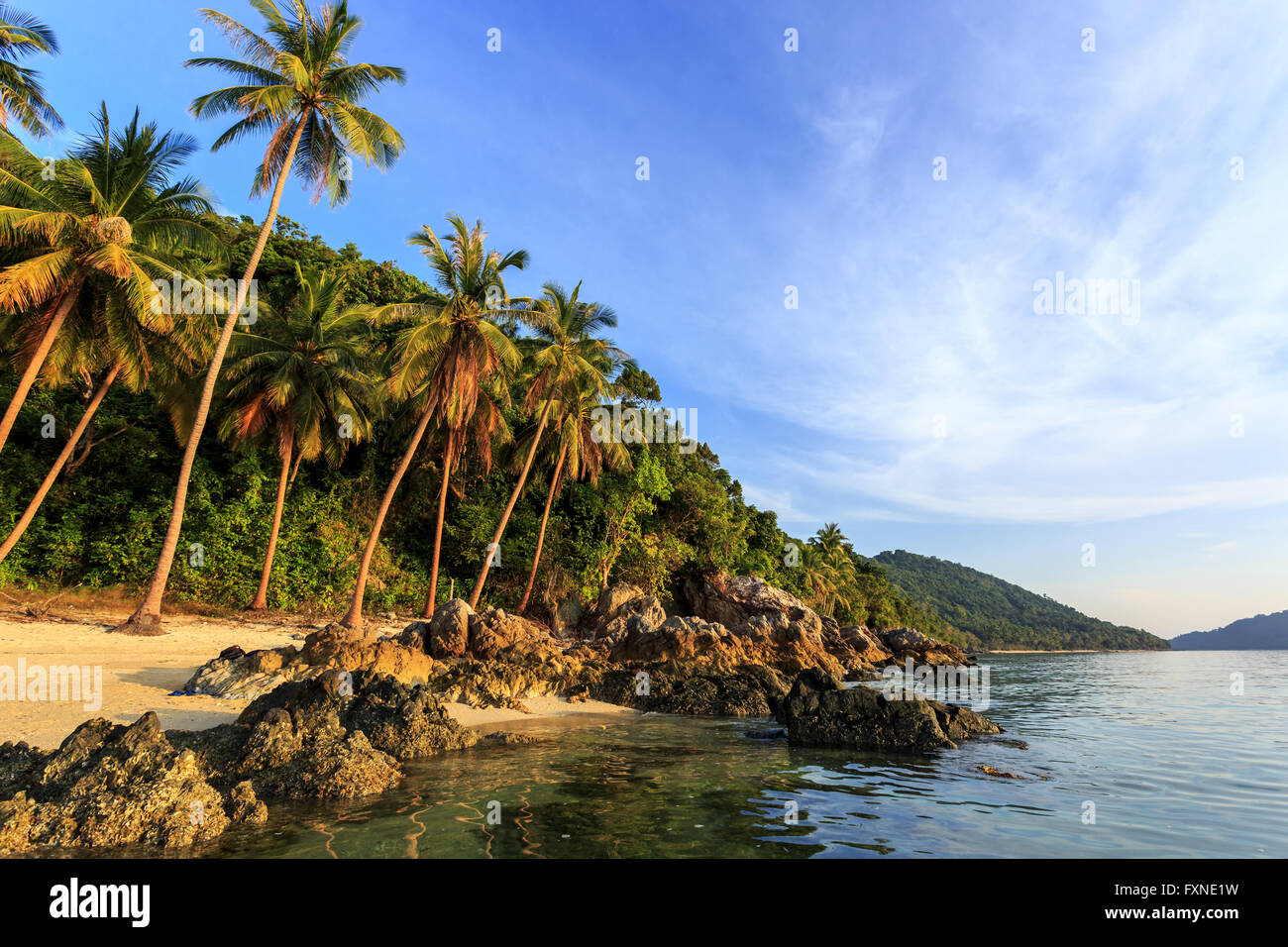 Gorgeous Taling Ngam Beach at evening, in Samui, Thailand Stock Photo ...