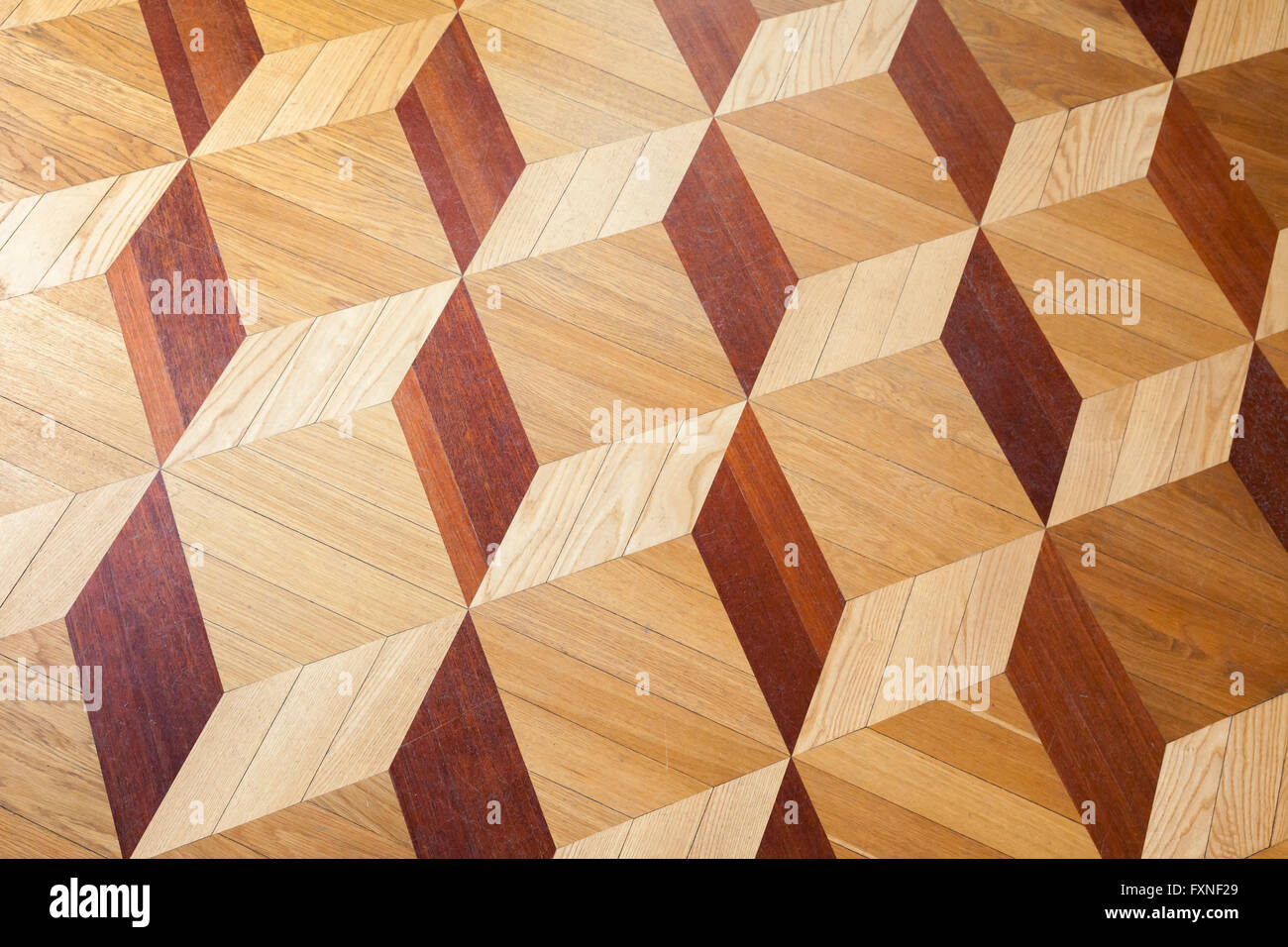 Classical wooden parquet with cubes pattern, decorative tiling ...