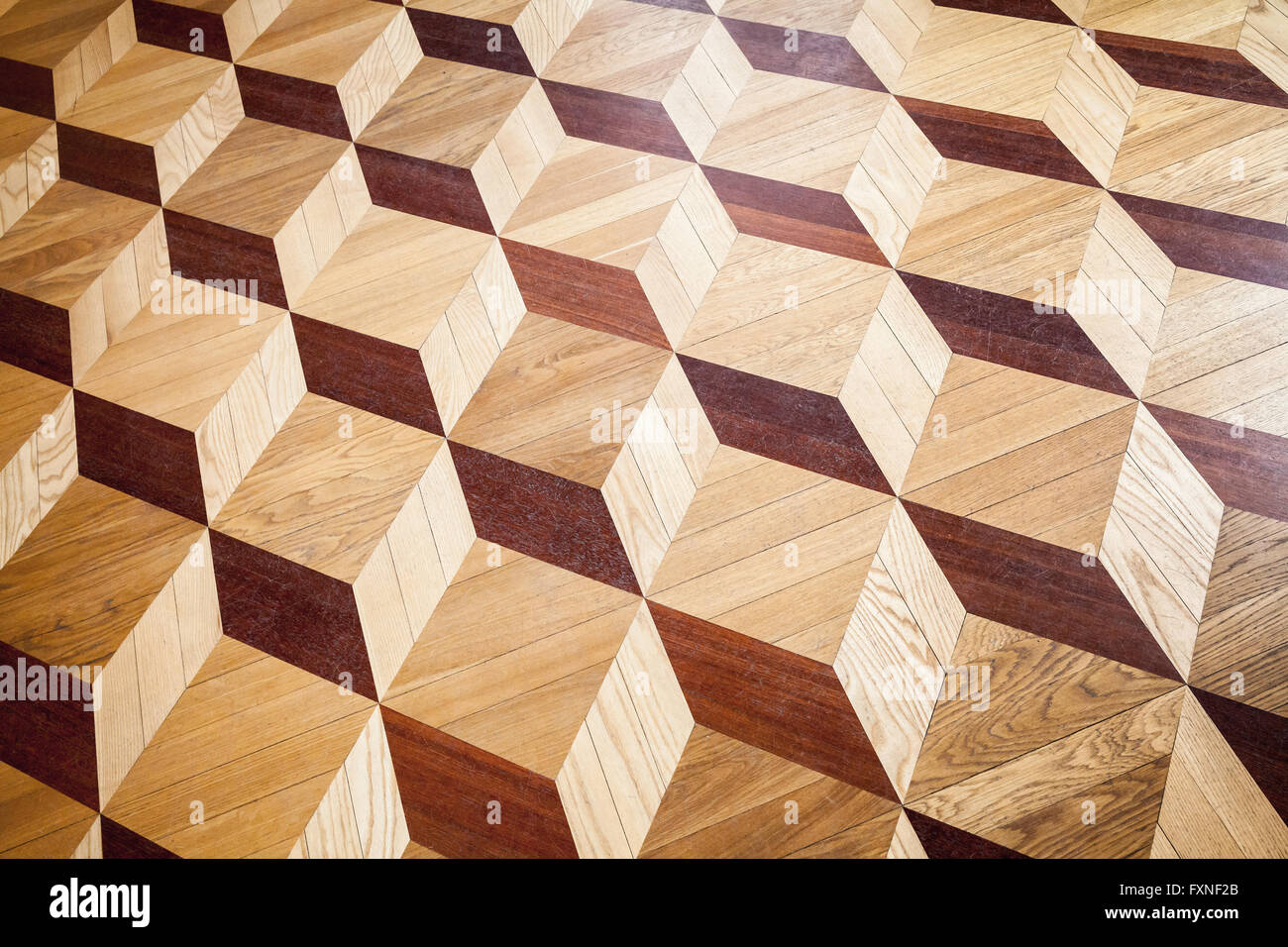 Classical wooden parquet pattern with cubes shape, decorative tiling ...