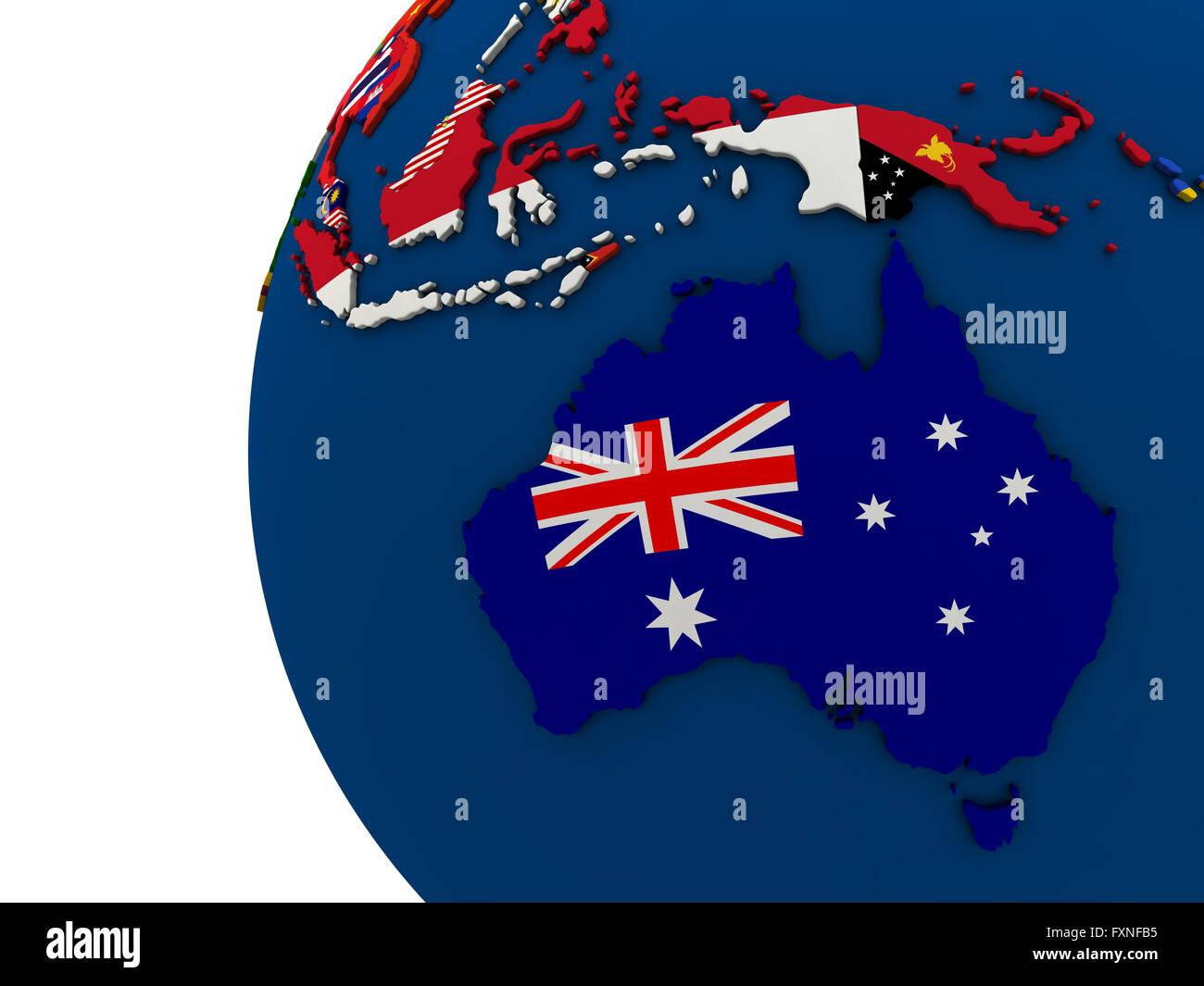 Political map of Australia with each country represented by its ...