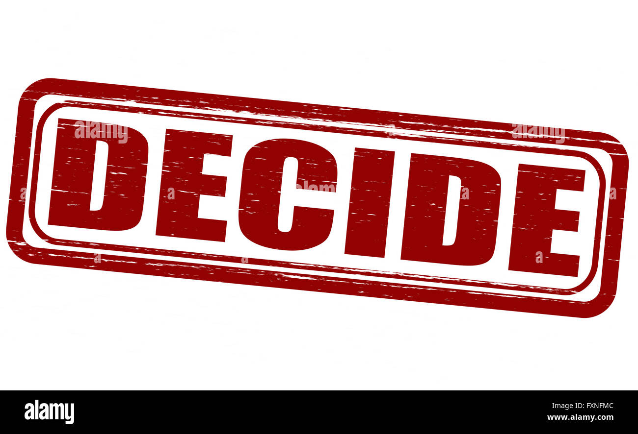 Stamp with word decide inside, vector illustration Stock Photo - Alamy