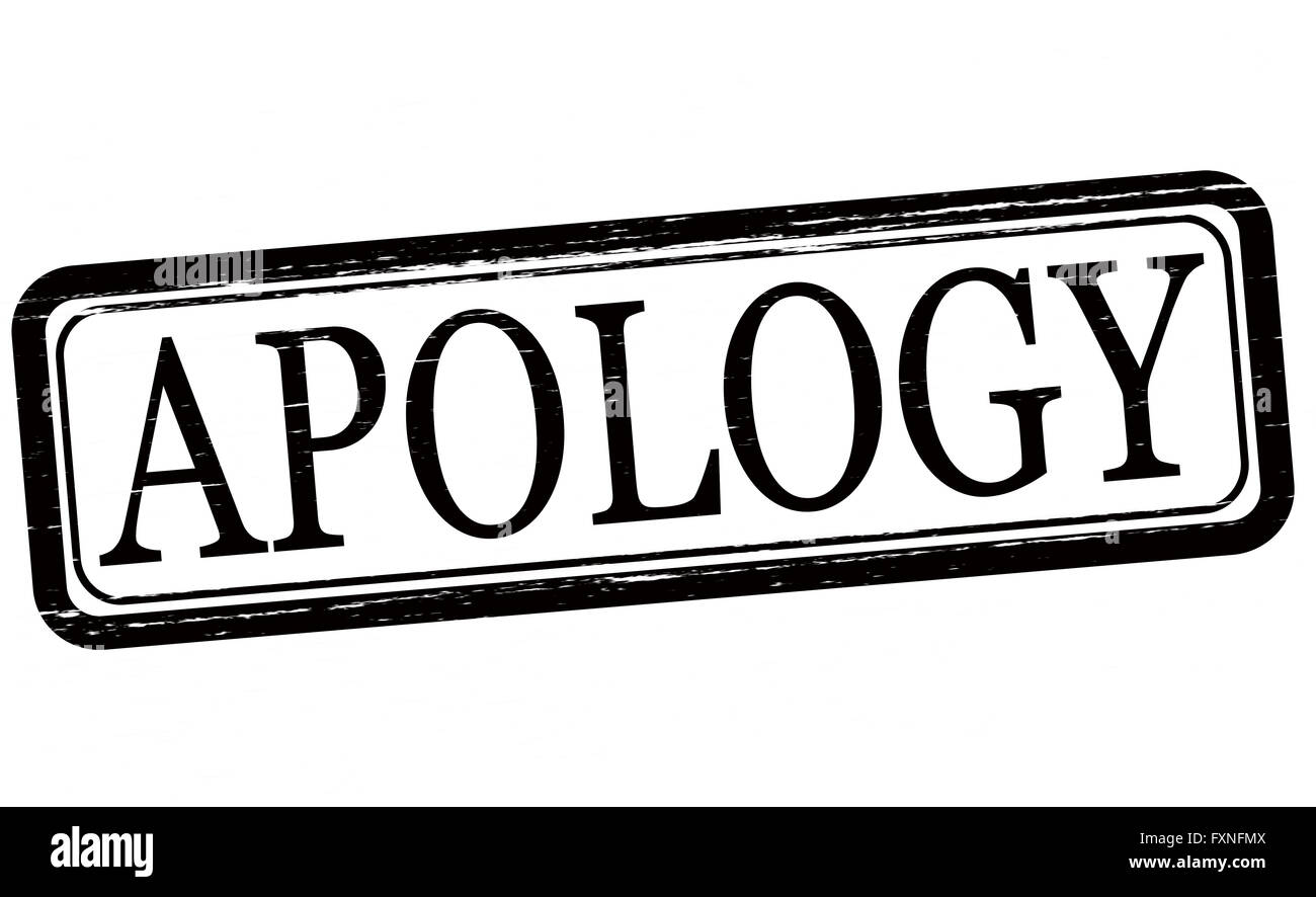 Stamp with word apology inside, vector illustration Stock Photo - Alamy