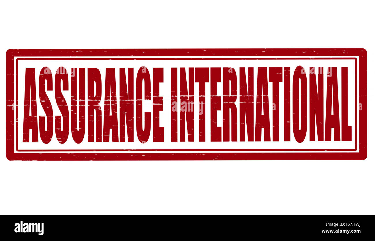 Stamp with text assurance international inside, vector illustration ...