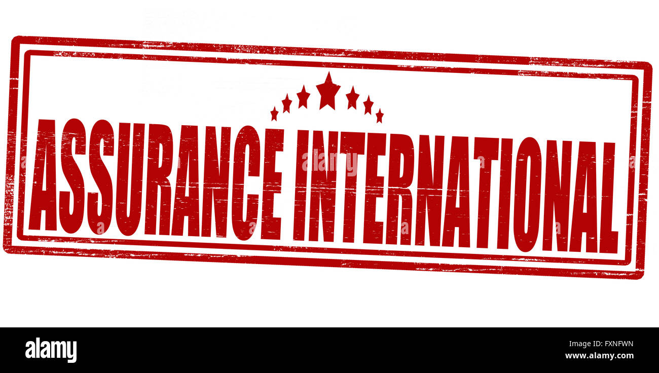 Stamp with text assurance international inside, vector illustration ...