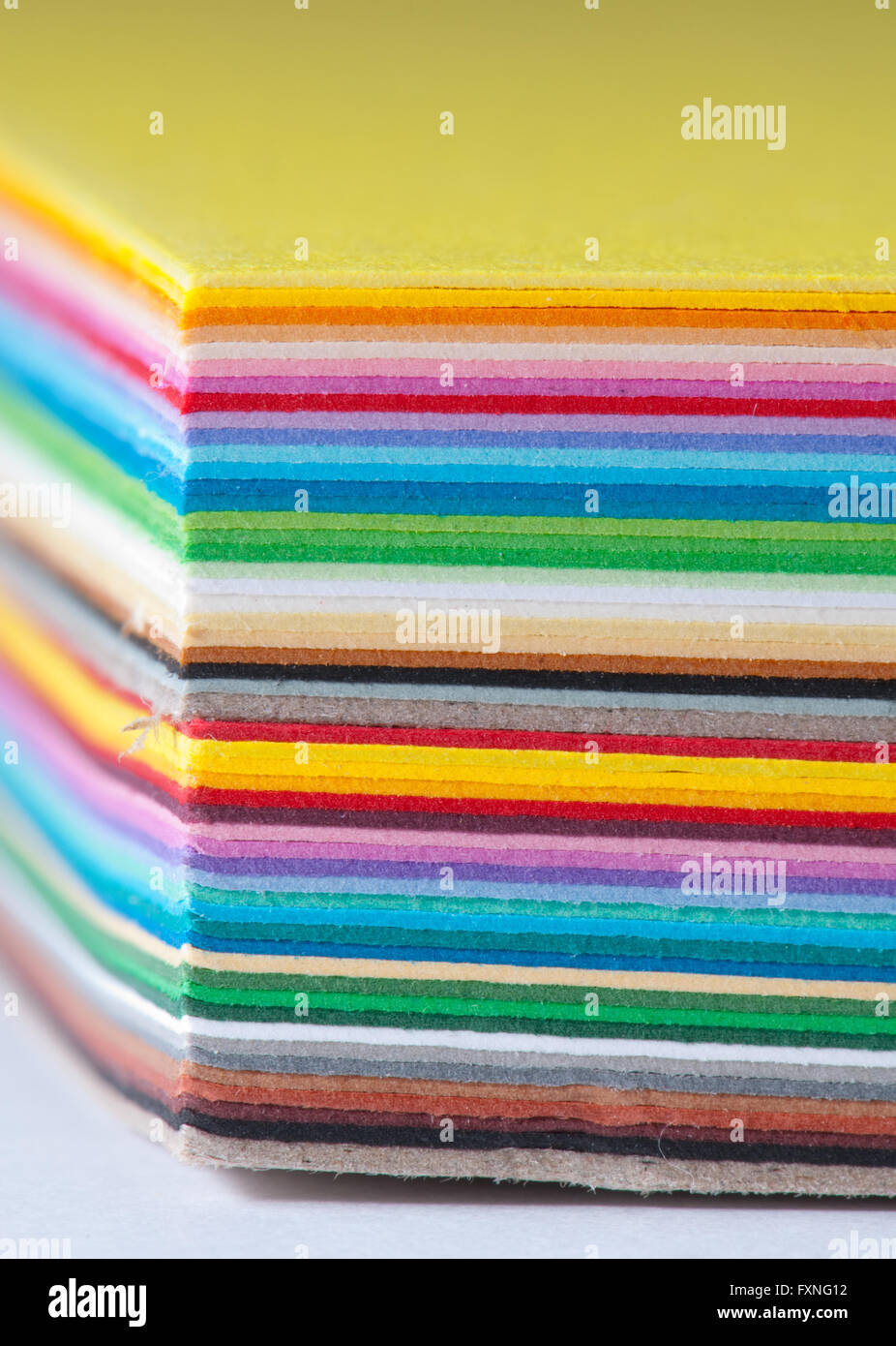 Colorful cardboard stack Stock Photo - Alamy