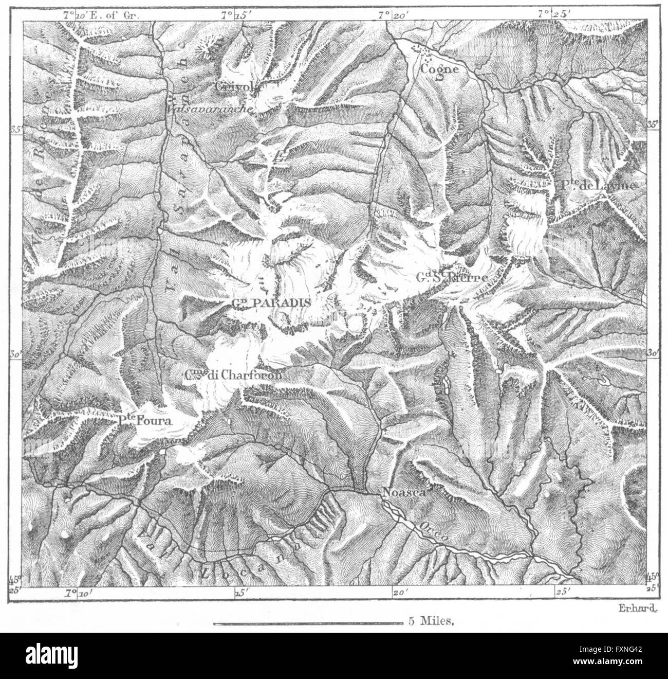 ITALY: Paradis, sketch map, c1885 Stock Photo - Alamy