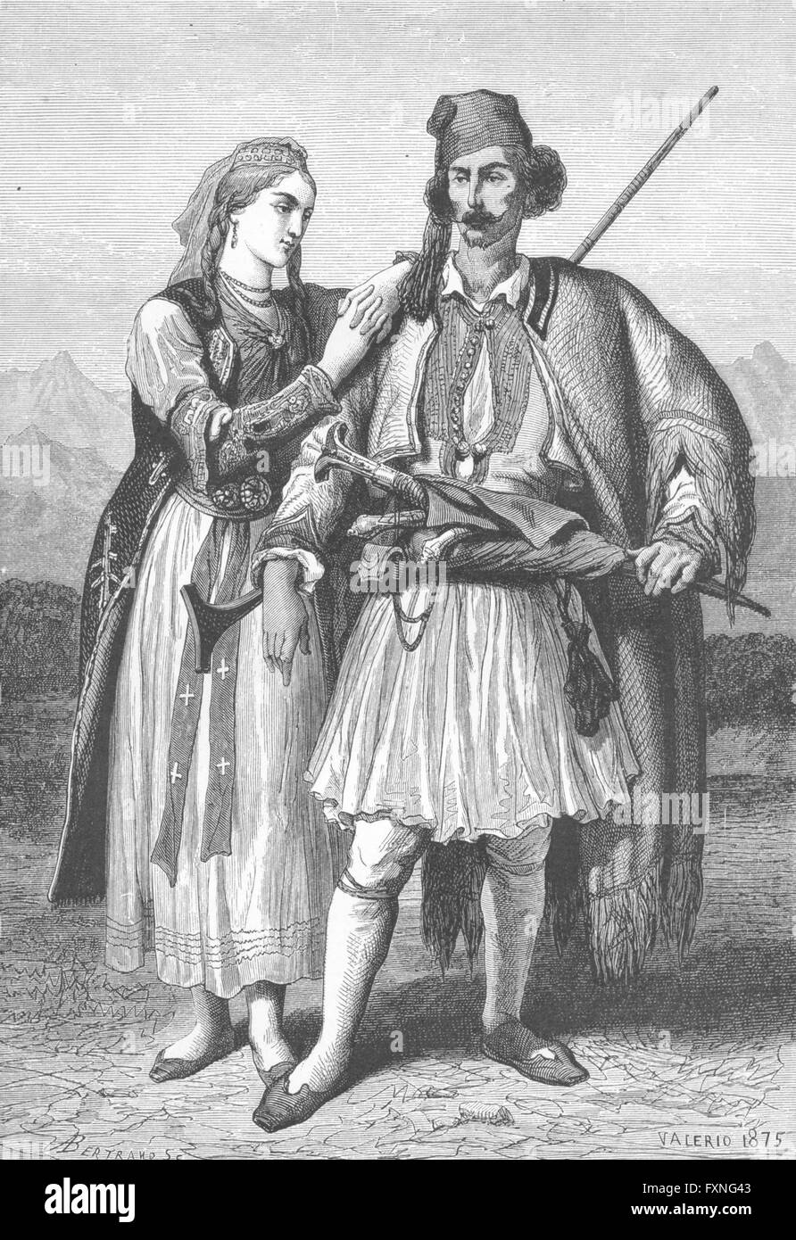 ALBANIA: Albanians, antique print c1885 Stock Photo - Alamy