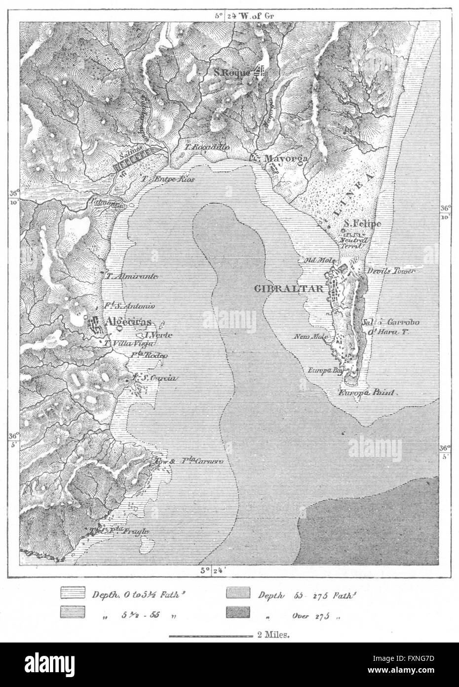 Map of gibraltar Black and White Stock Photos & Images - Alamy