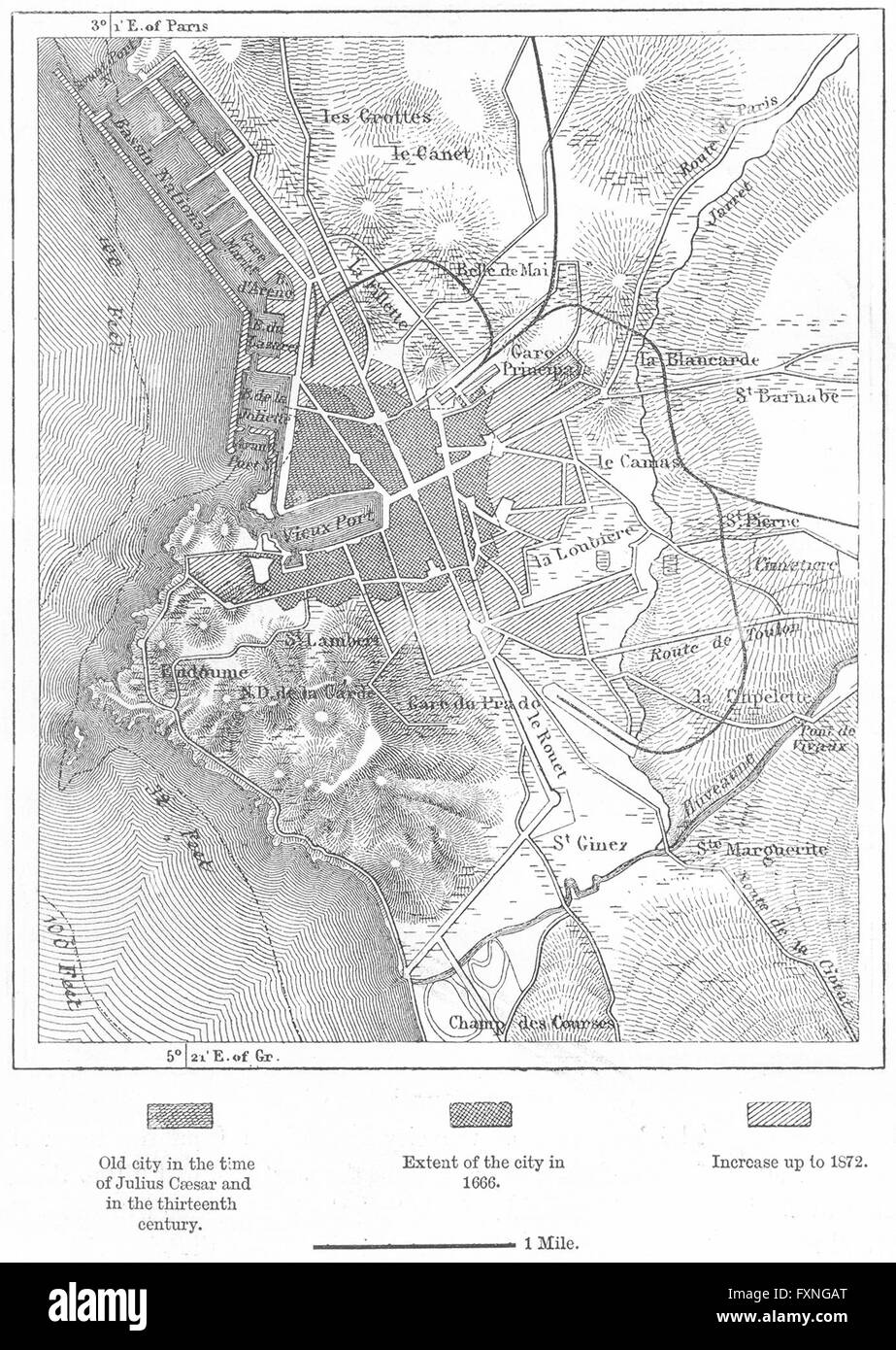 Map of marseilles hi-res stock photography and images - Alamy