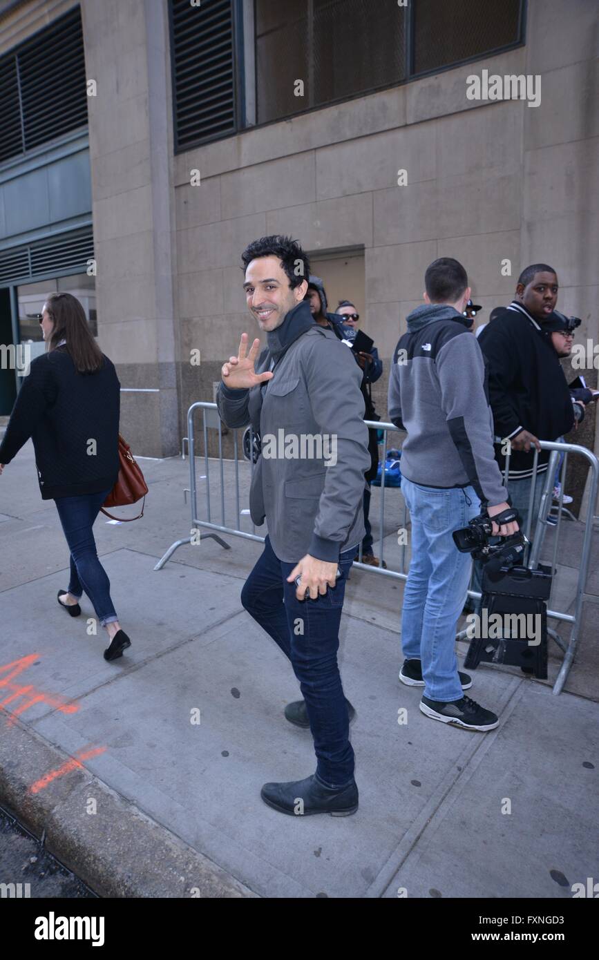 Cast of Jane wants a boyfriend leaving the AOL offices Featuring: Amir ...