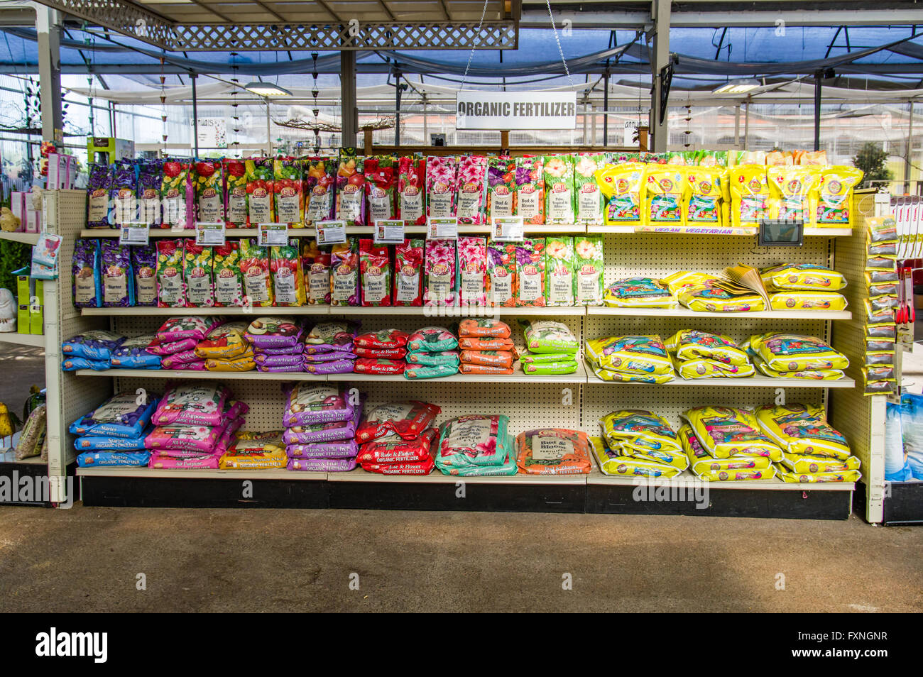 Display of organic fertilizer at a retail garden canter Stock Photo - Alamy