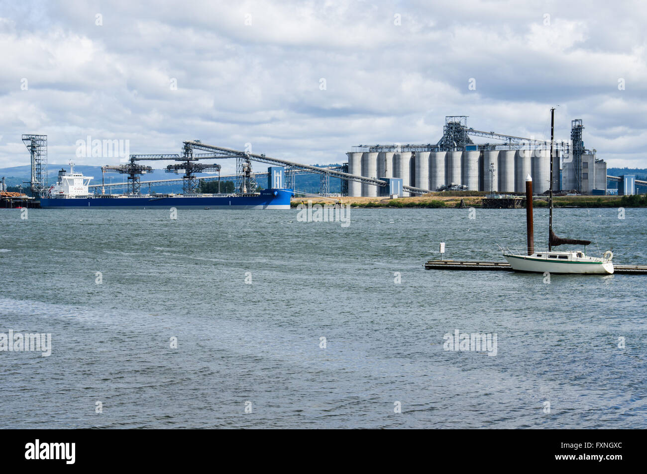 Cargo ship BTG Denali taking on cargo at the Port of Longview ...