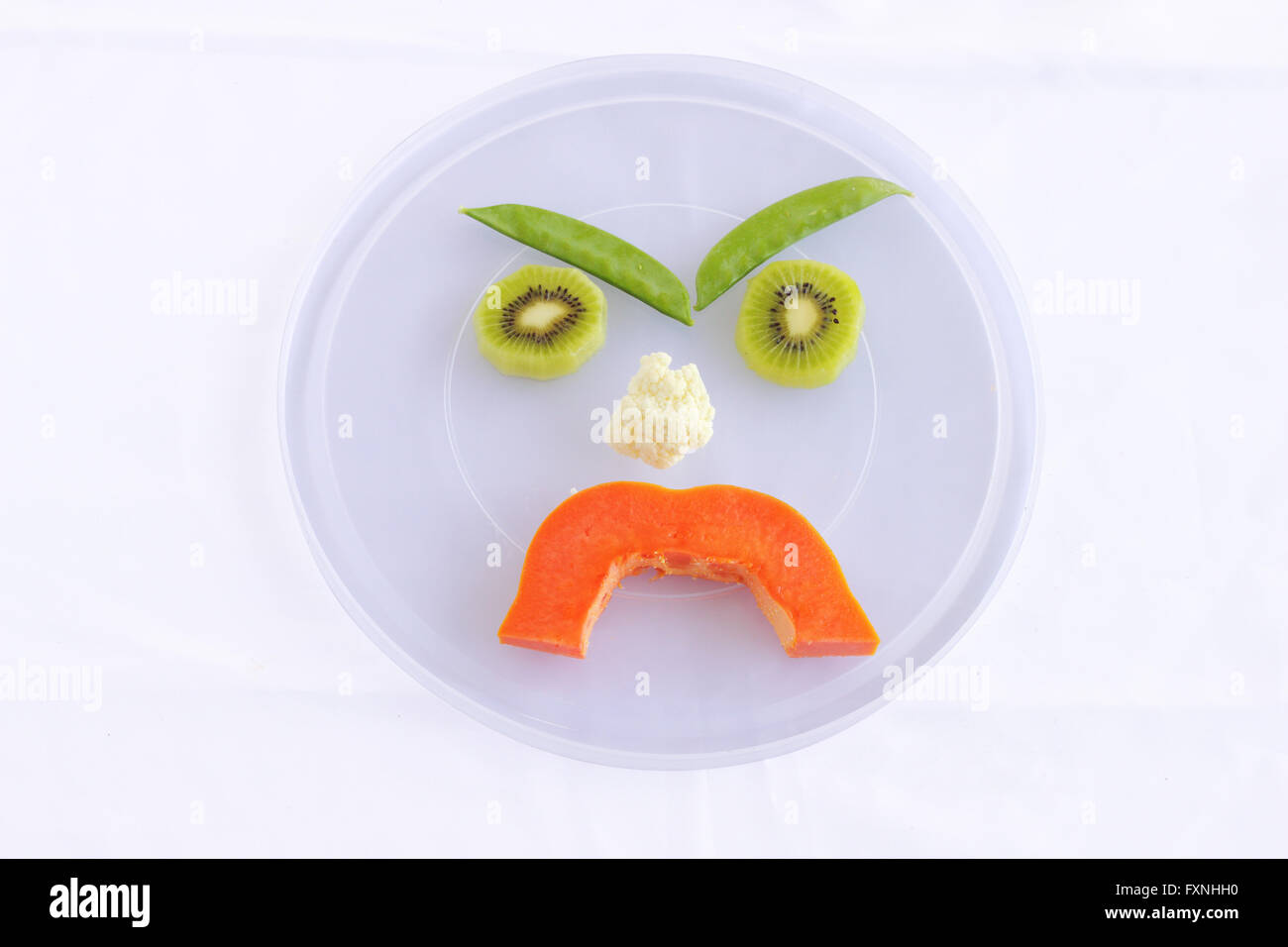 Total vegetable faces mad Stock Photo - Alamy