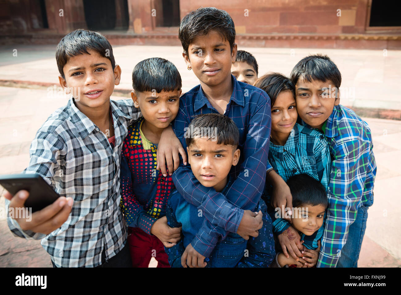 Group of Indian children Stock Photo - Alamy