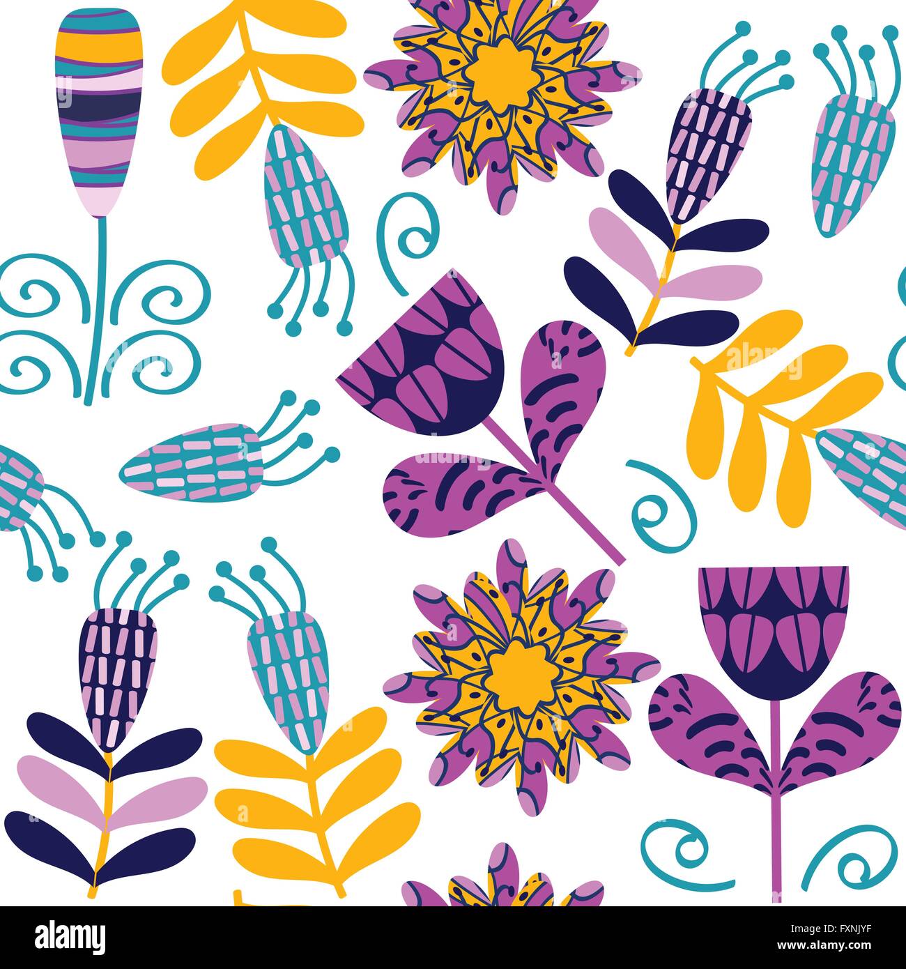 Floral seamless pattern and seamless pattern in swatch menu, vector ...