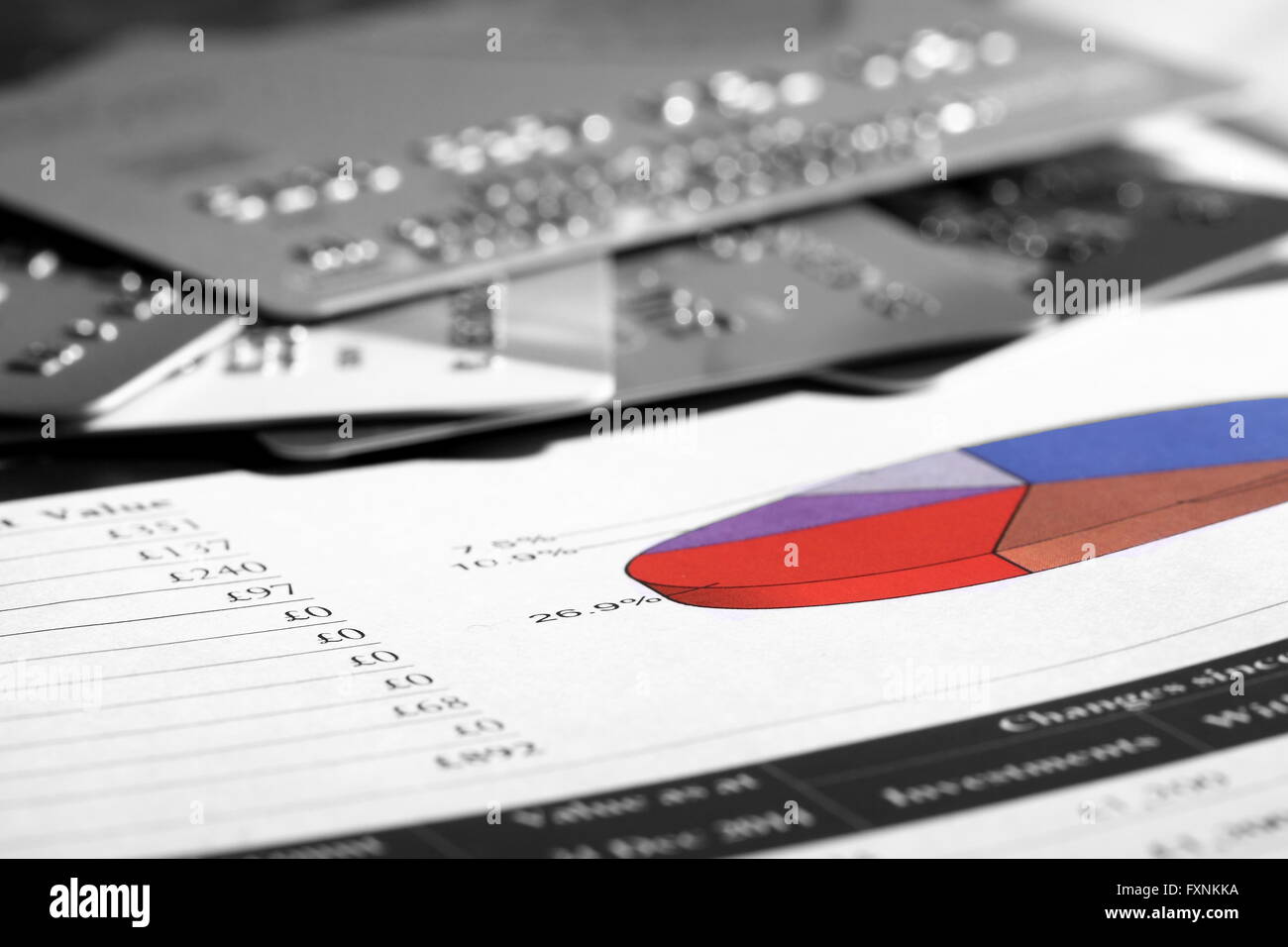 Credit cards accounts selective color Stock Photo - Alamy