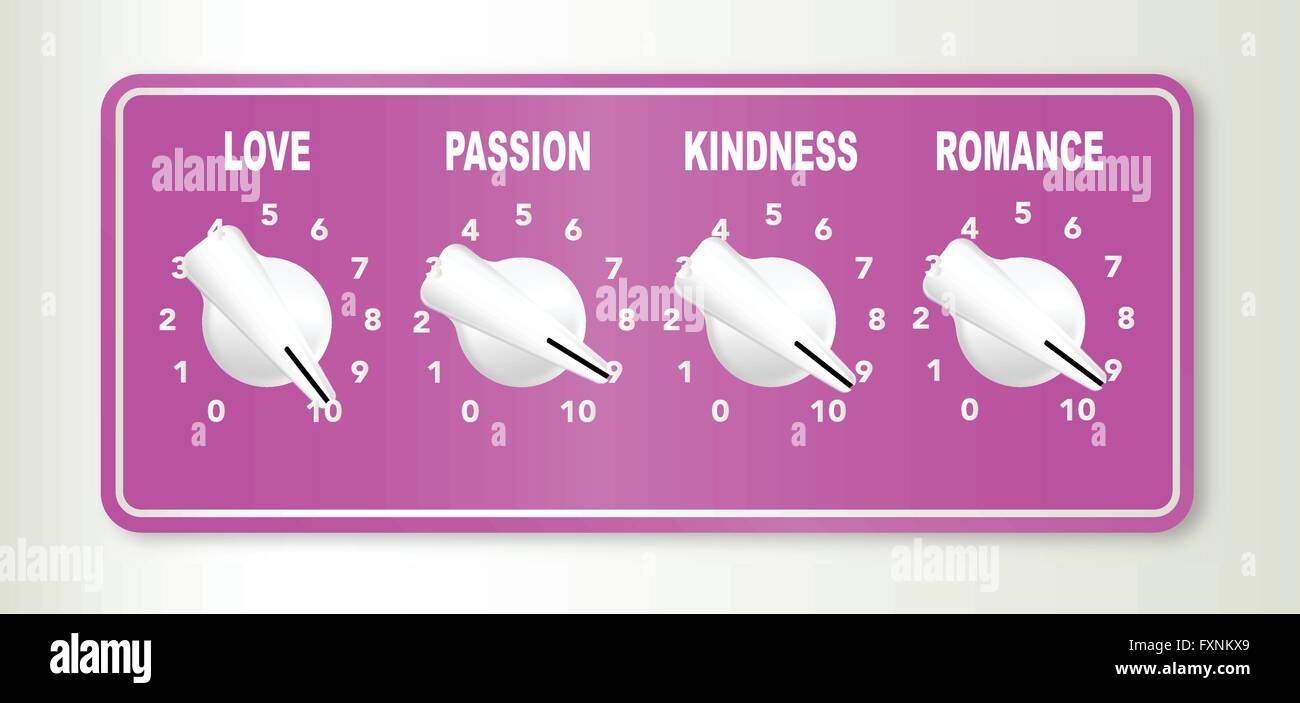 A section controls with love and romance connotations Stock Vector ...