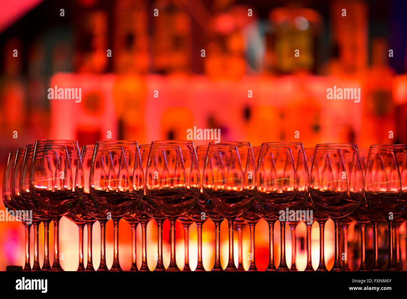 Rows of wine glasses Stock Photo - Alamy