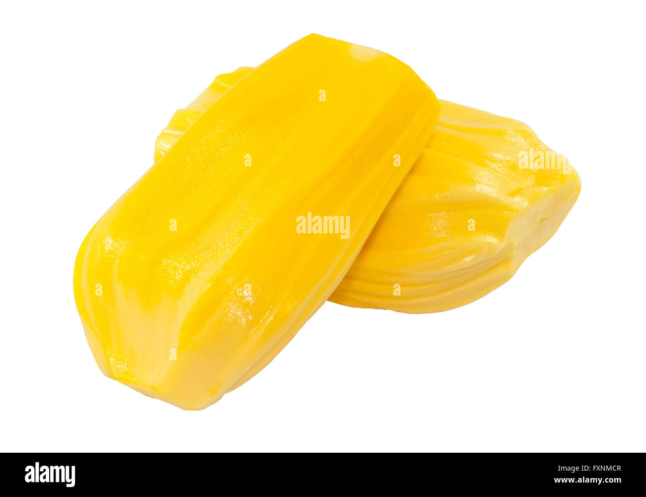 Macro of Yellow jackfruit on white background Stock Photo - Alamy