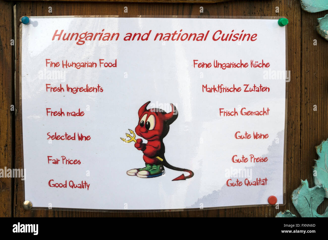 A Hungarian menu display board in Budapest, Hungary Stock Photo - Alamy